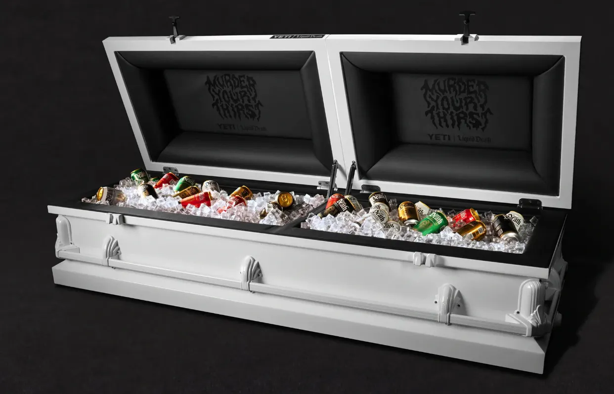 Ad of the Day: Liquid Death and Yeti release a limited-edition casket ...